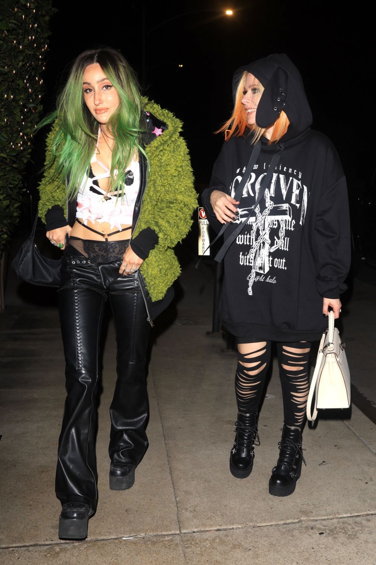 AVRIL LAVIGNE Out for Dinner with Friend at Giorgio Baldi in Santa ...