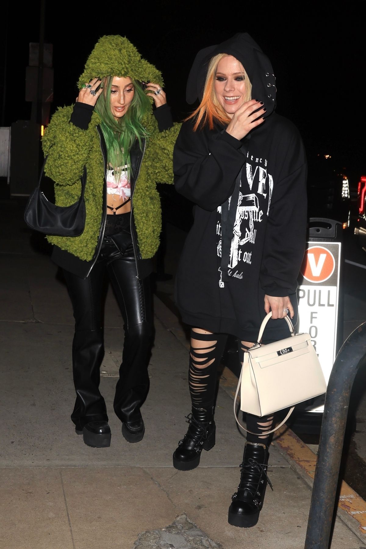 AVRIL LAVIGNE Out for Dinner with Friend at Giorgio Baldi in Santa ...