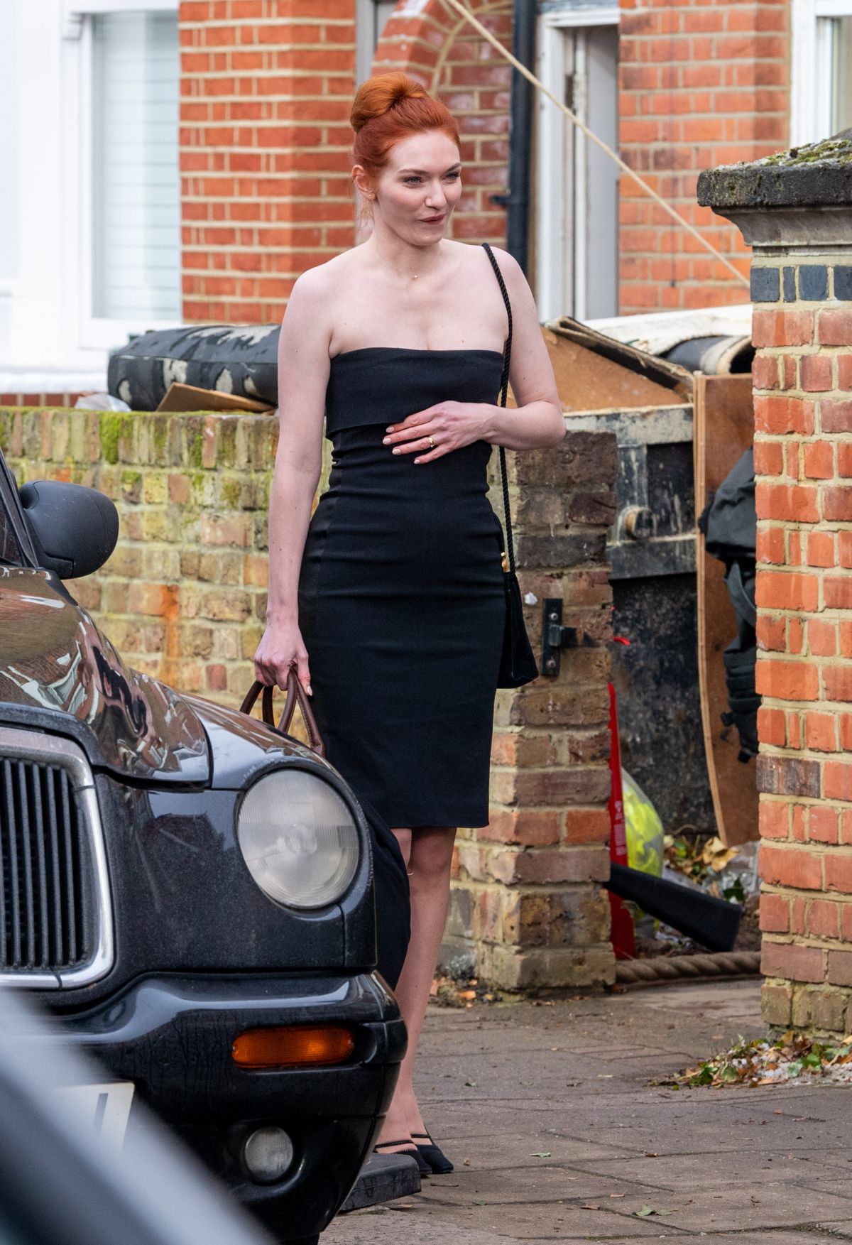 ELEANOR TOMLINSON on the Set of One Day in London 12/13/2022 – HawtCelebs