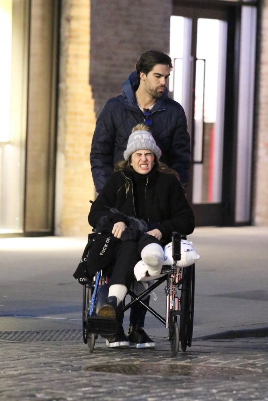 LUCIANA GIMENEZ in a Wheelchair After Fracturing Leg in Aspen 01/16 ...