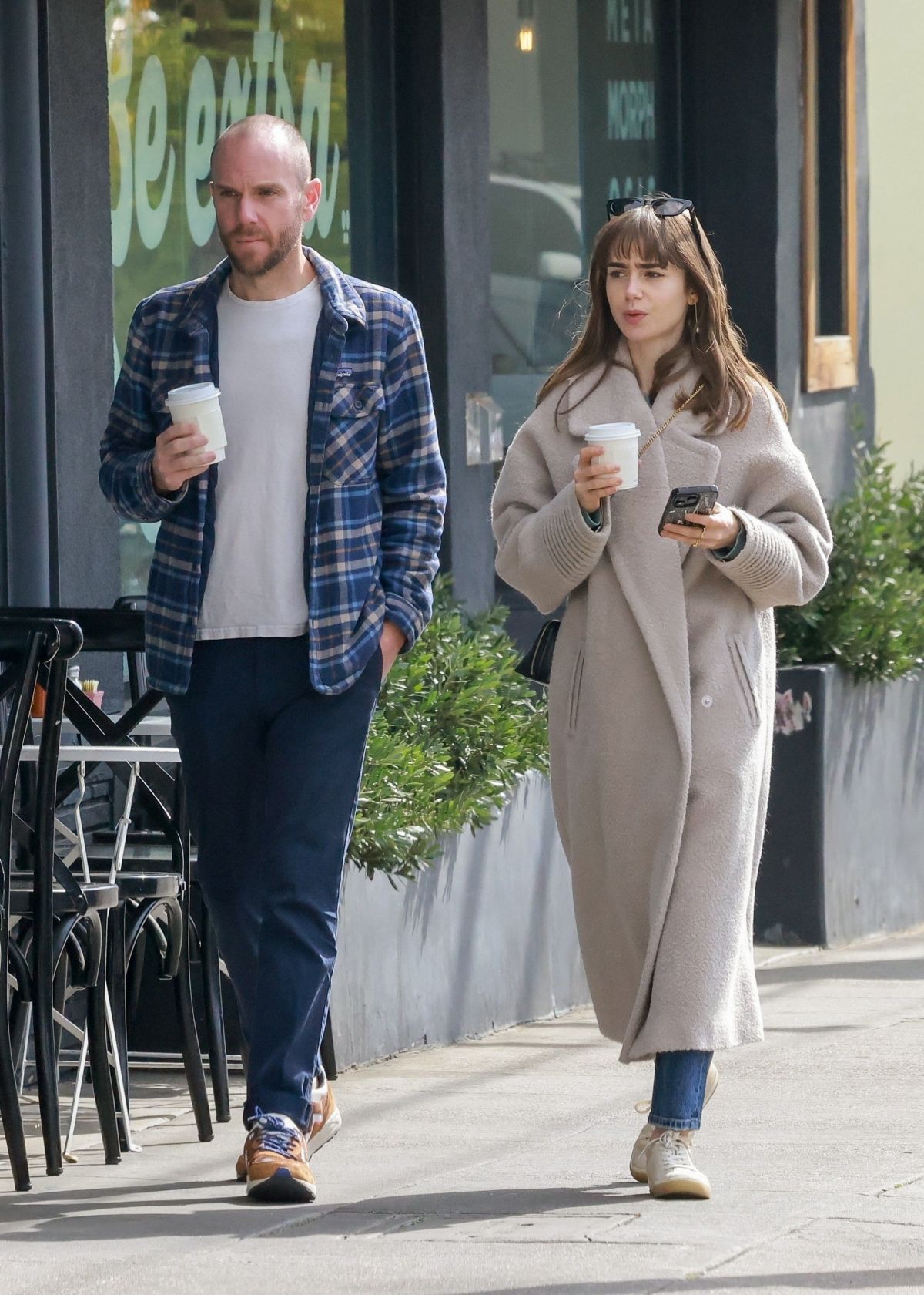 LILY COLLINS and Charlie McDowell on a Valentine’s Day Lunch Date at ...