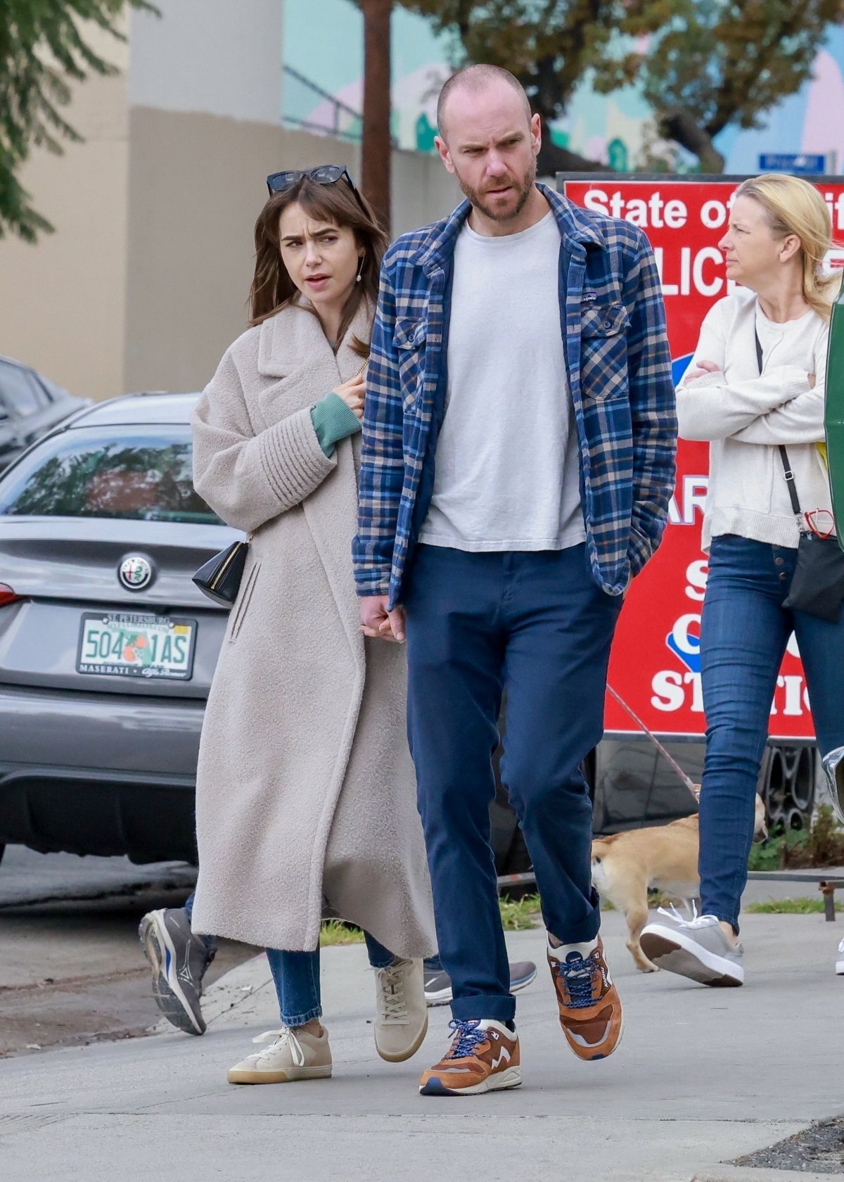 LILY COLLINS and Charlie McDowell on a Valentine’s Day Lunch Date at ...