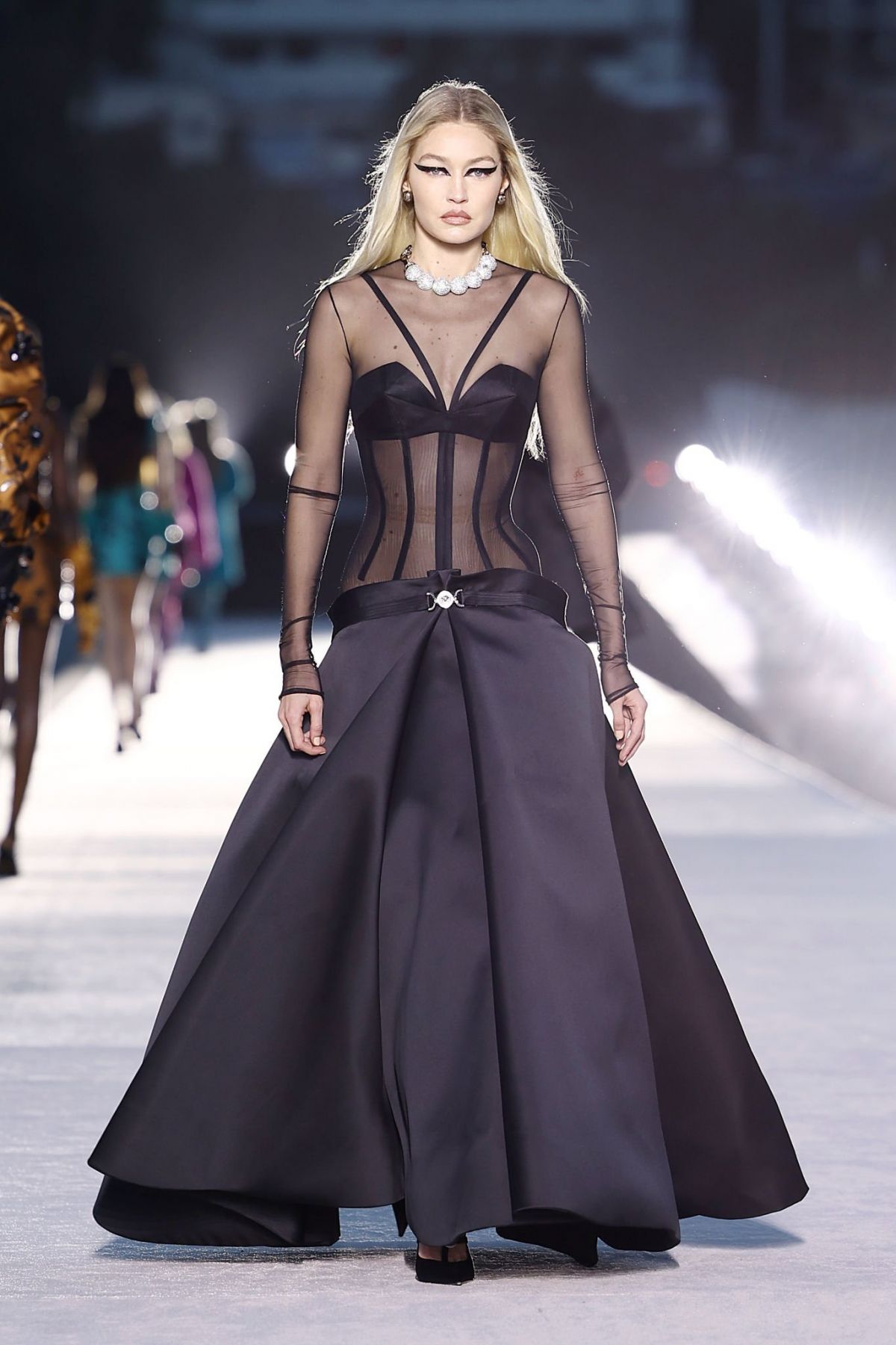 GIGI HADID Walks Runway at Versace FW23 Show in West Hollywood 03/09 ...