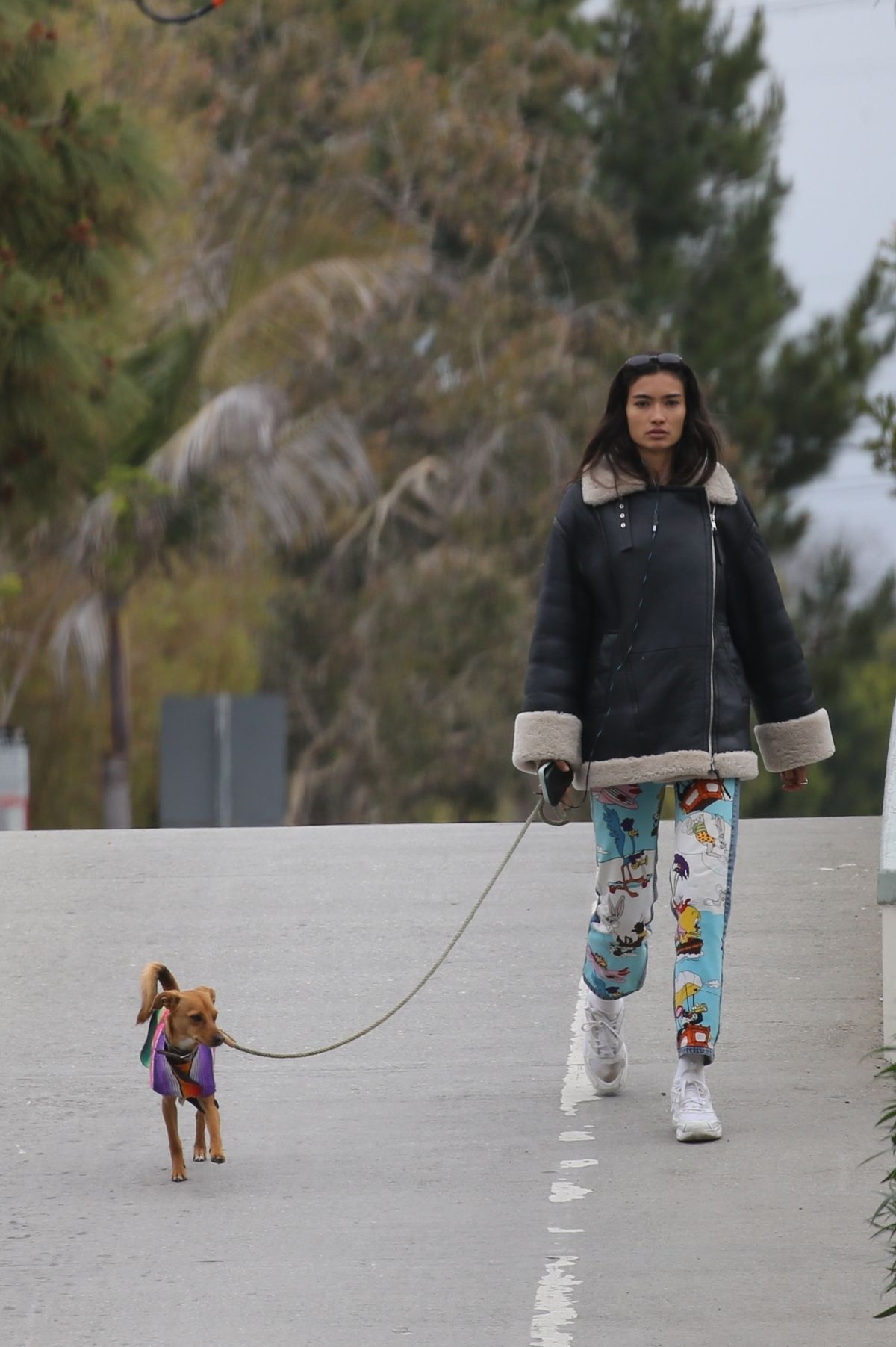 KELLY GALE Out with Her Dog for a Morning Stroll in Venice Beach 04/17 ...