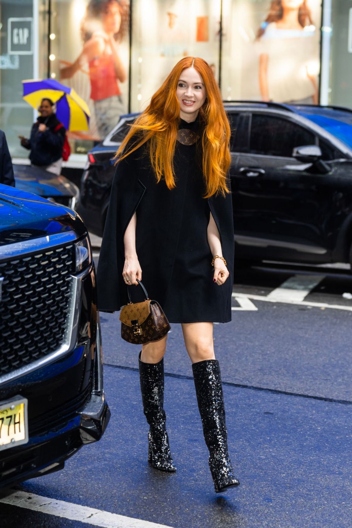 KAREN GILLAN Arrives at Good Morning America in New York 05/04/2023 ...