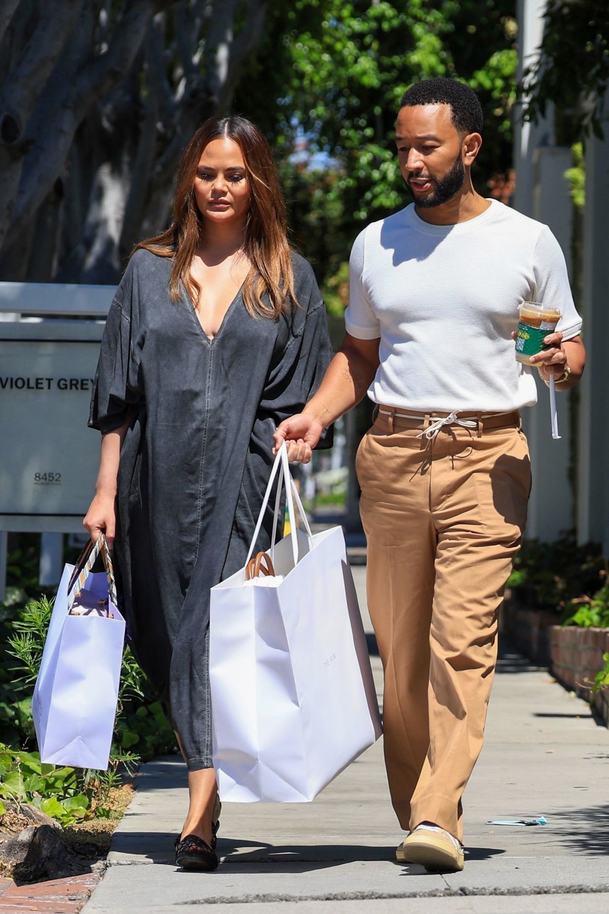CHRISSY TEIGEN and John Legend Out Shopping in West Hollywood 06/26 ...