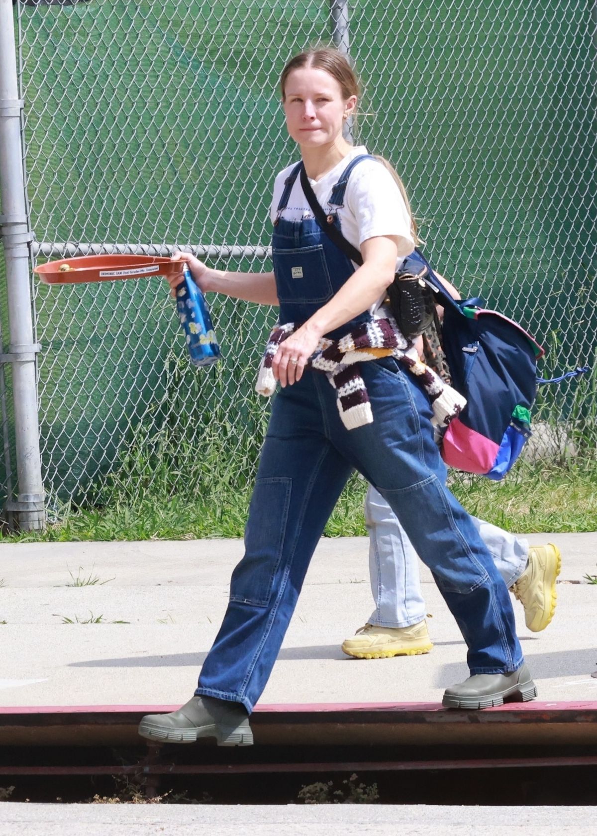 KRISTEN BELL in Denim Overalls and Workboots Out in Los Angeles 06/13 ...