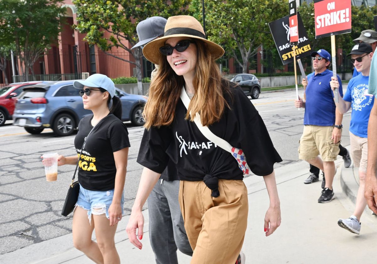 MICHELLE MONAGHAN at Sag-aftra Actors Union Strike in New York 06/17 ...