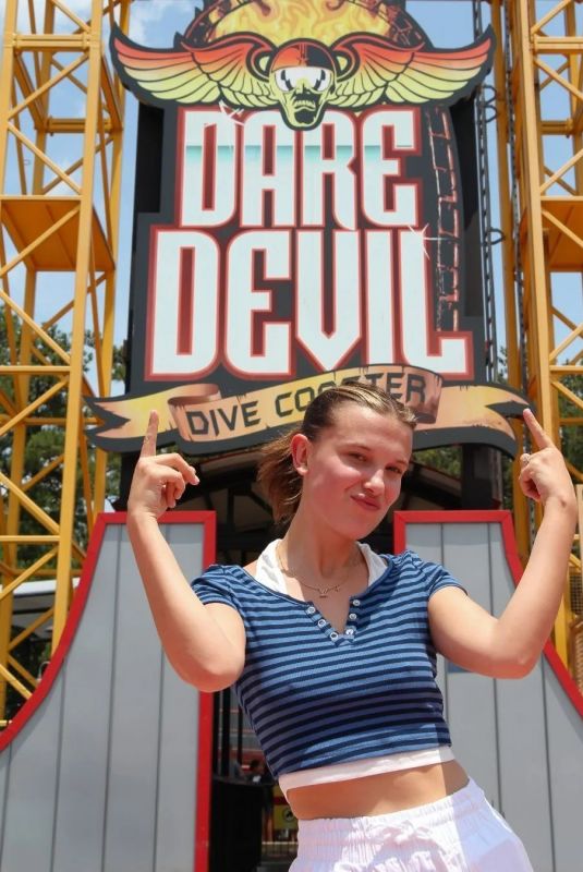 MILLIE BOBBY BROWN at Six Flags Over Georgia in Mableton 07/21/2023 ...