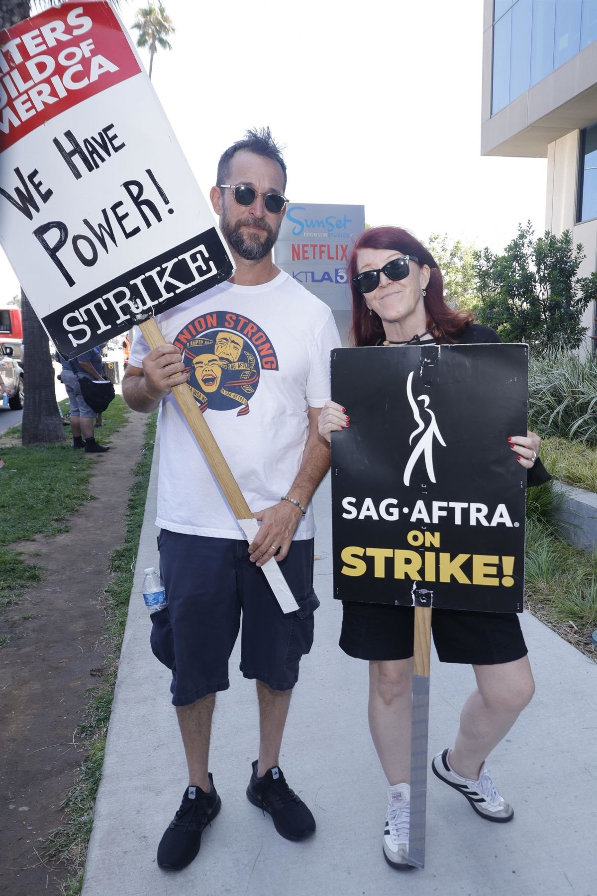 KATE FLANNERY at SAG-Aftra and WGA Picket Line at Netflix Offices in ...