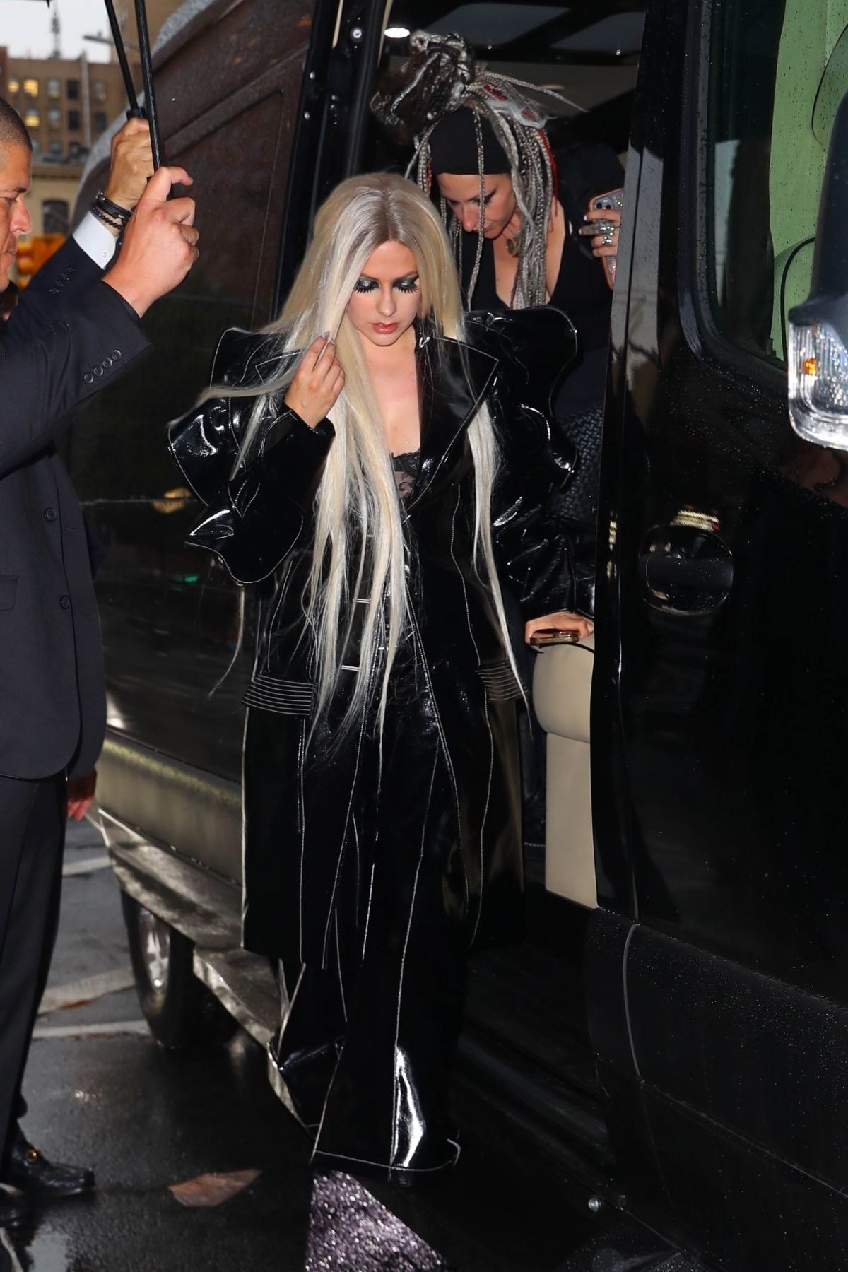 AVRIL LAVIGNE Arrives at Christian Siriano SS24 Runway Show at New York ...