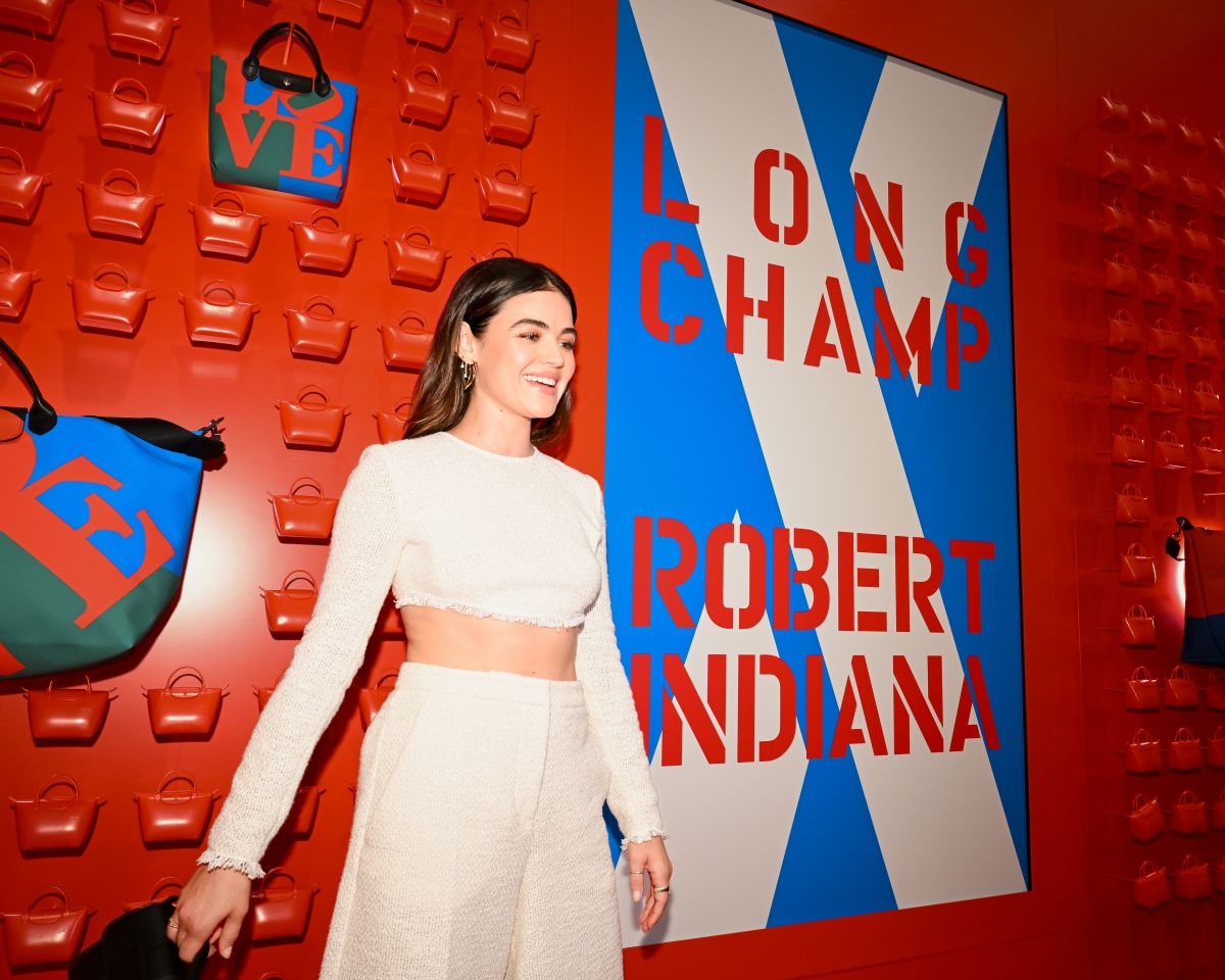LUCY HALE at Longchamp x Robert Indiana Collection Launch Celebration ...