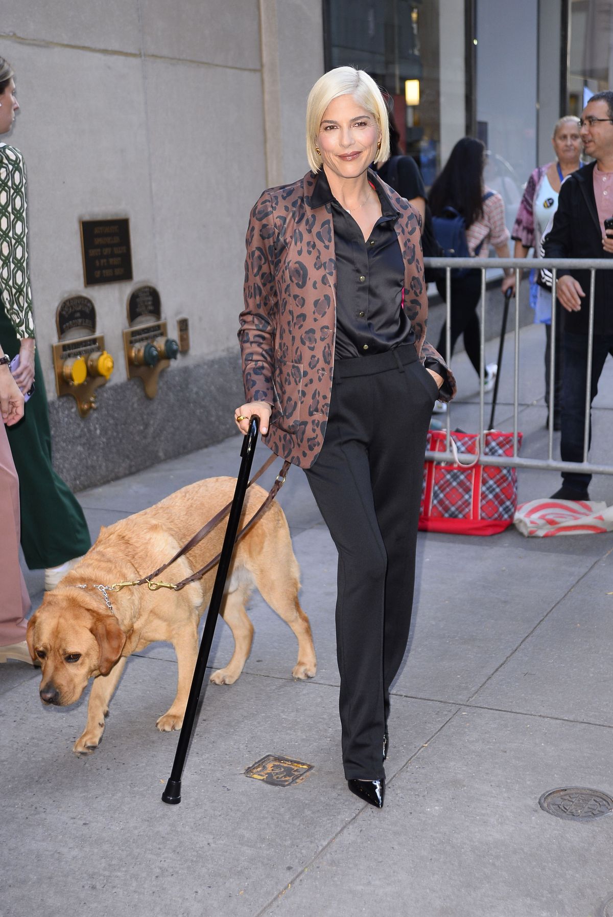 SELMA BLAIR Arrives with Her Service Dog at Today Morning Show in New ...