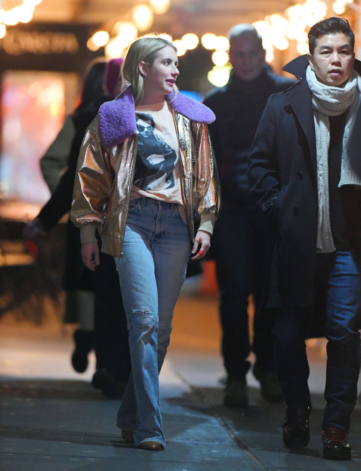 EMMA ROBERTS Out for Dinner with Friends in New York 12/20/2023 ...