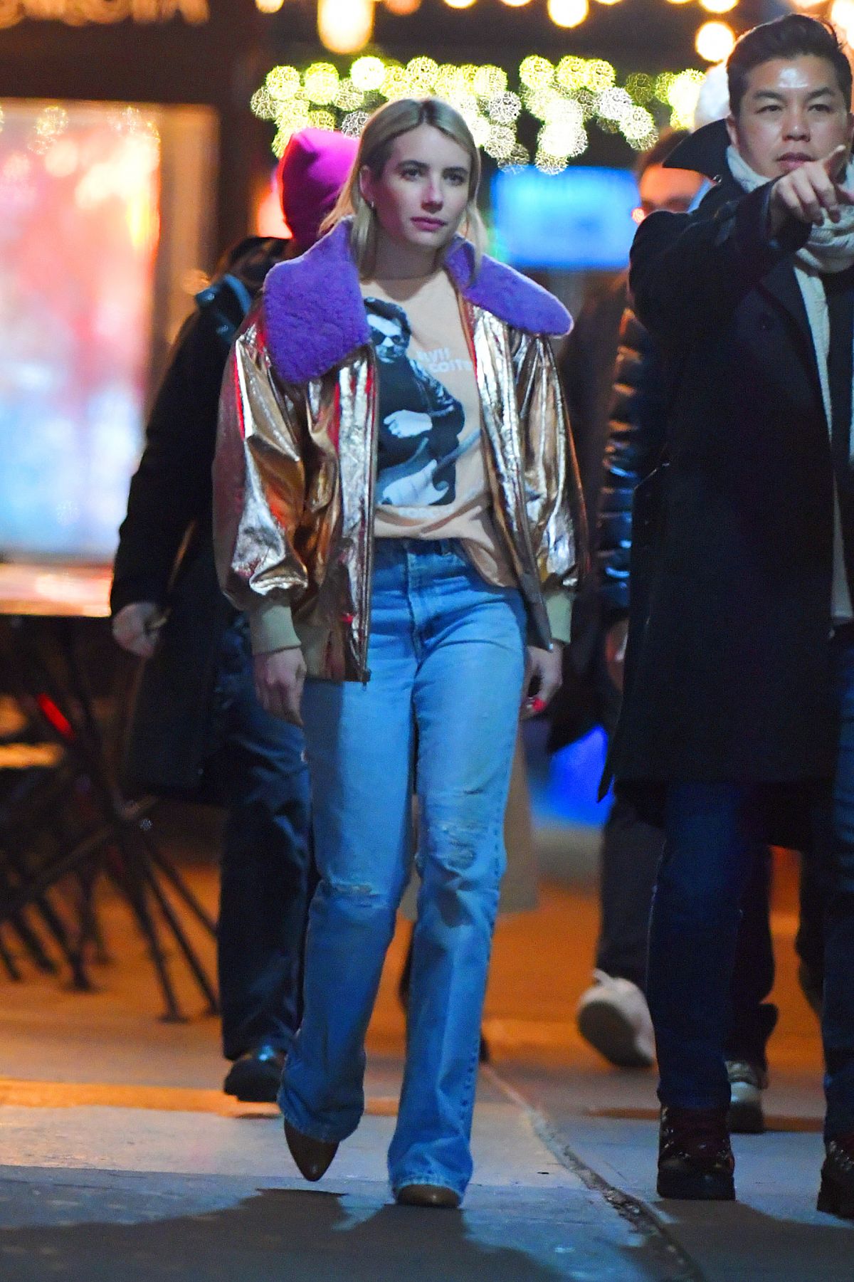 EMMA ROBERTS Out for Dinner with Friends in New York 12/20/2023 ...