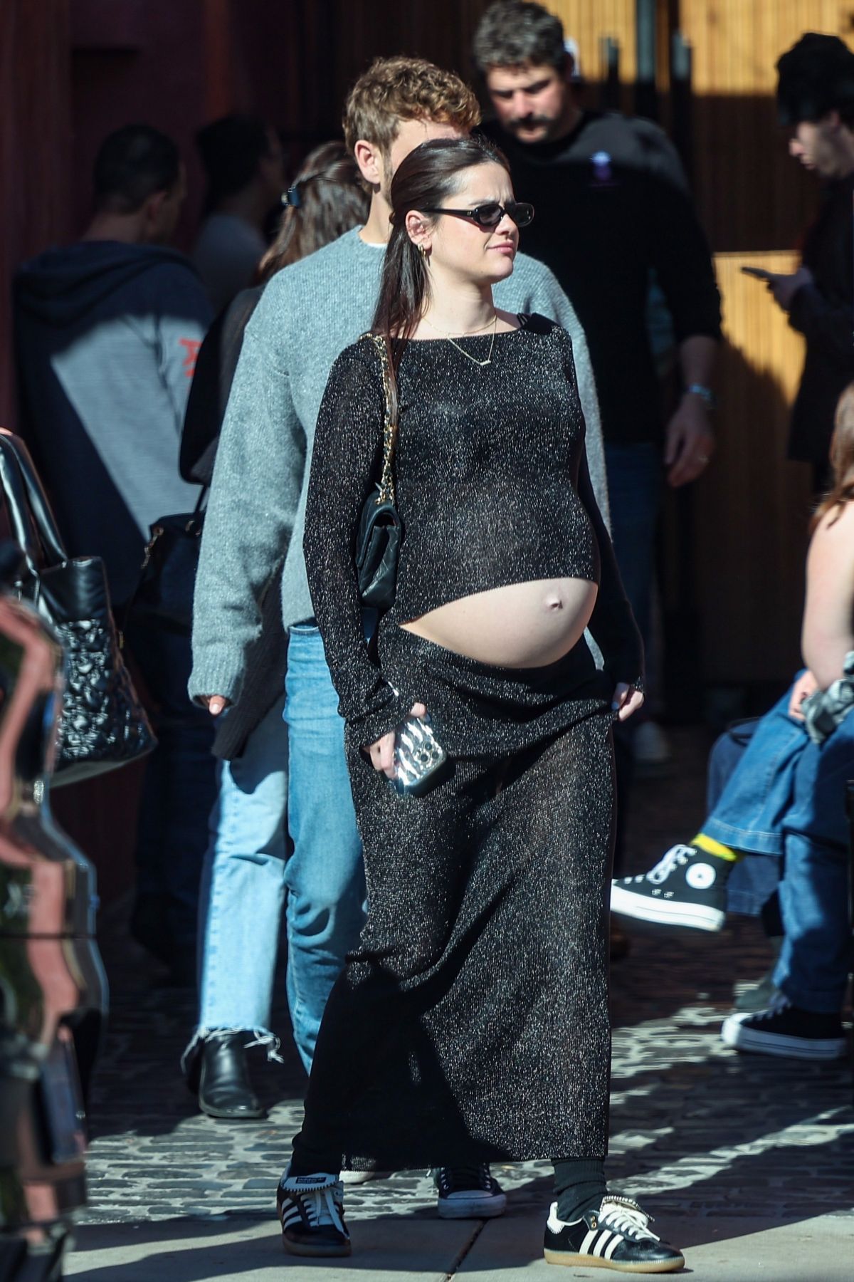 Pregnant NATALIE JOY Out for Lunch with Friends at Great White in West ...