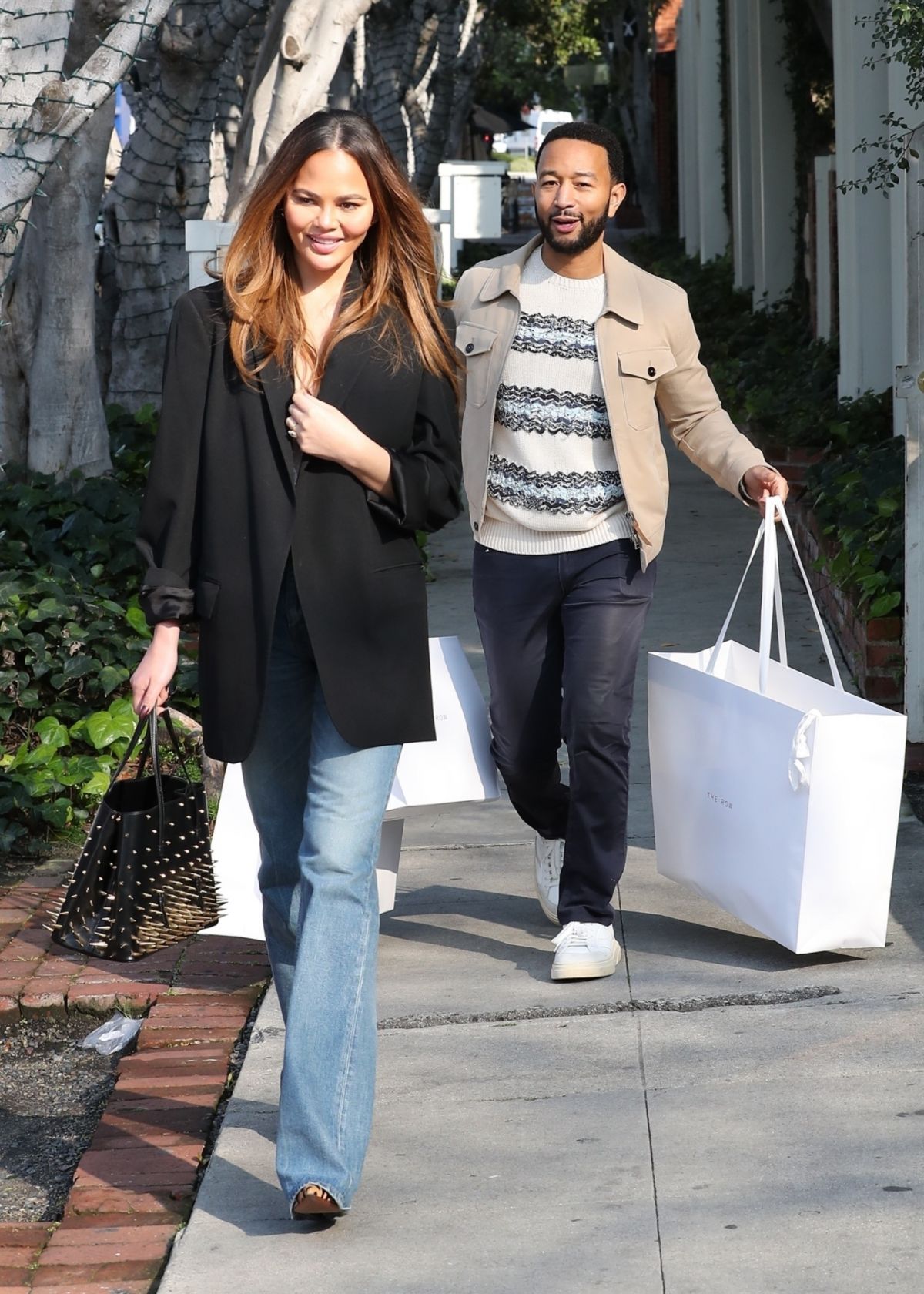 CHRISSY TEIGEN and John Legend Out Shopping on Melrose Place in West ...