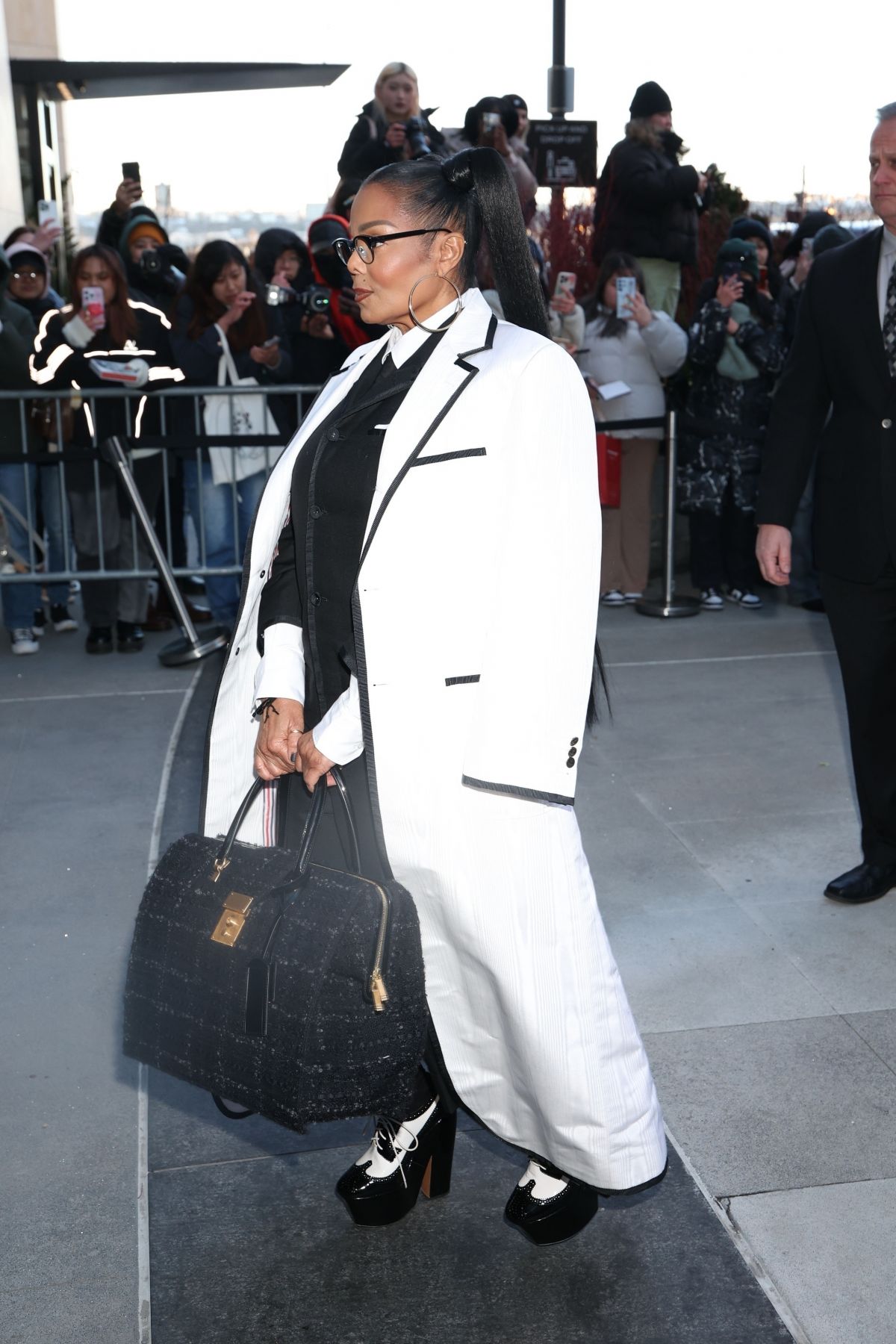 JANET JACKSON Arrives at Thom Browne Fashion Show in New York 02/14 ...