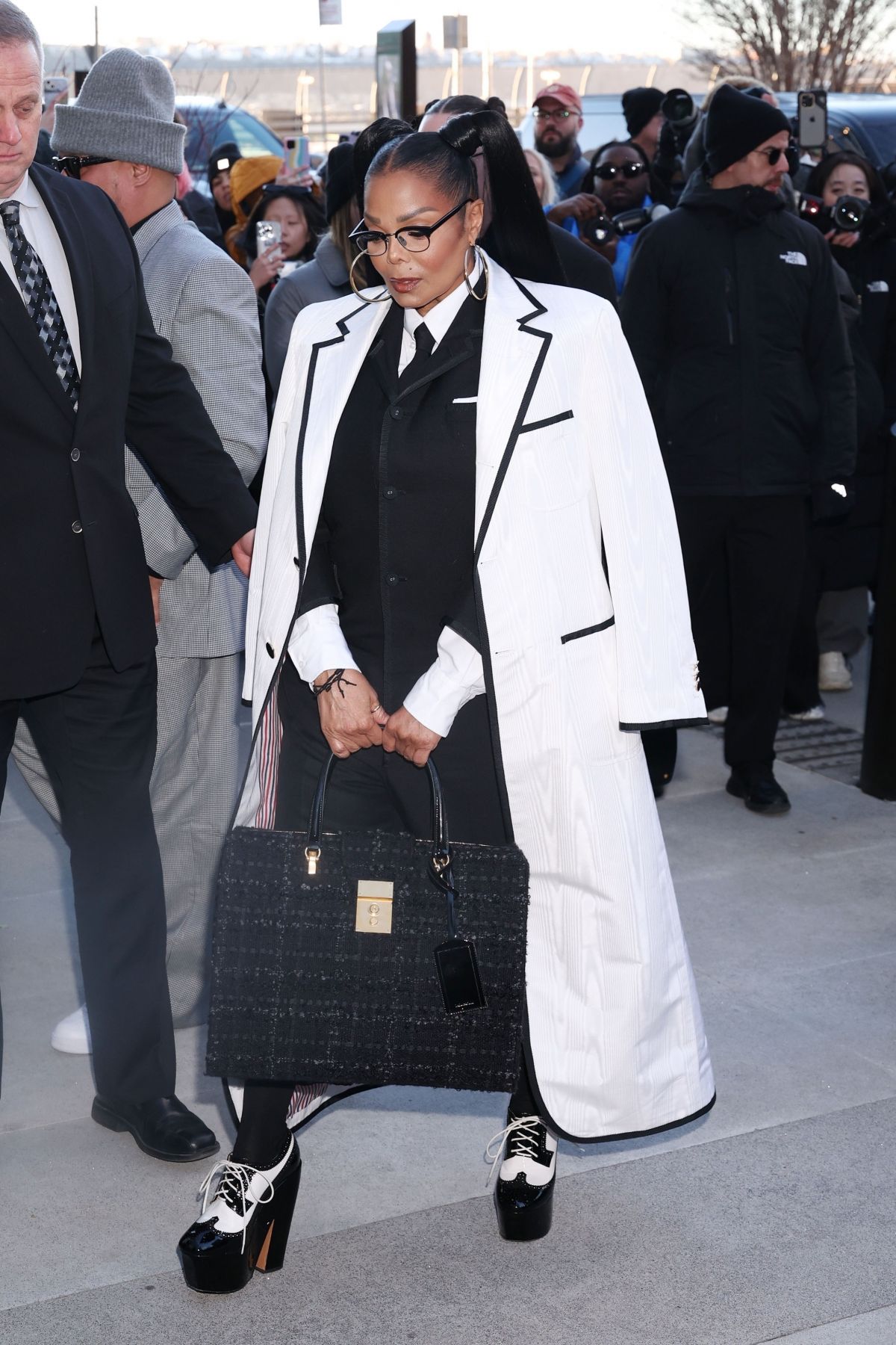 JANET JACKSON Arrives at Thom Browne Fashion Show in New York 02/14 ...
