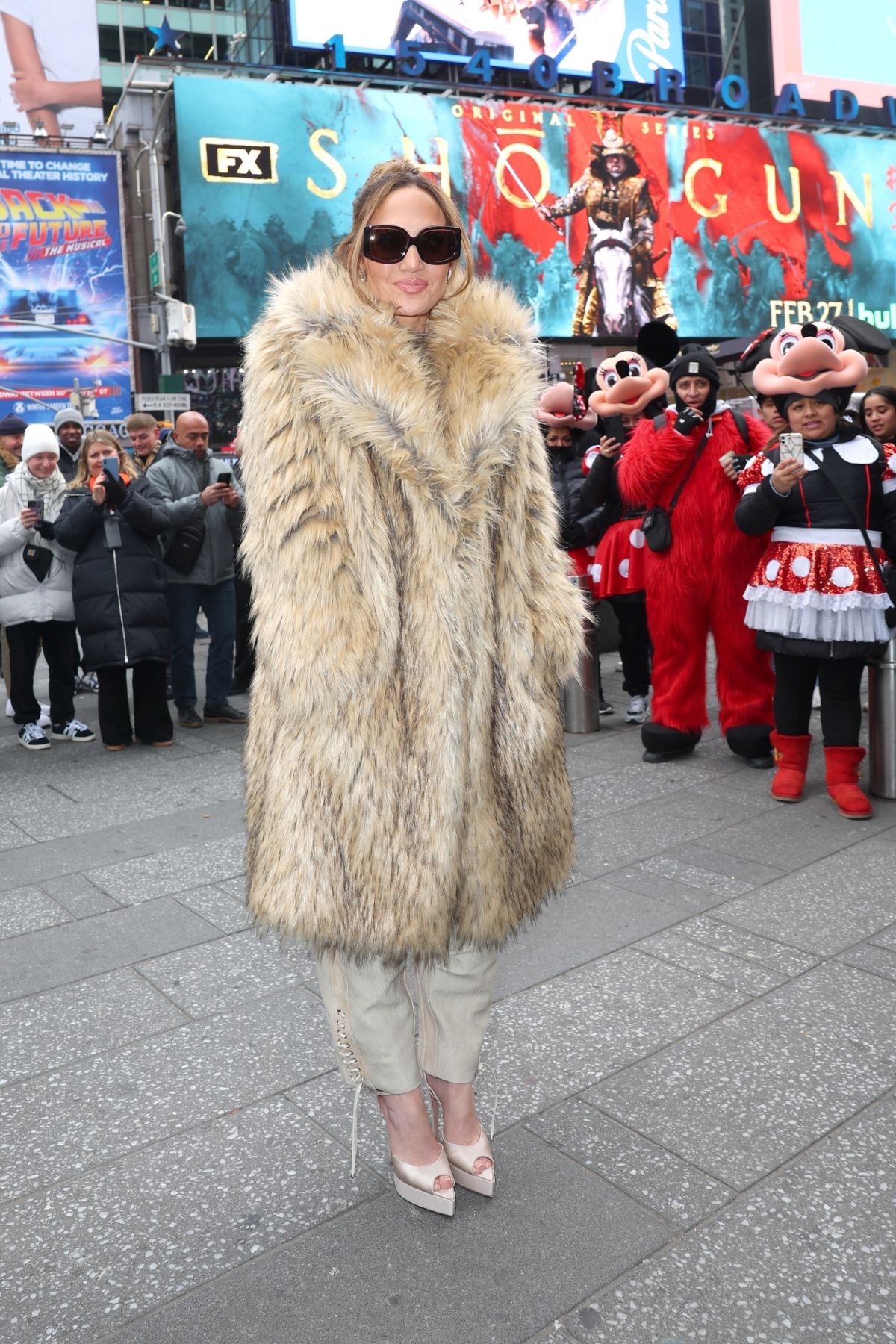 JENNIFER LOPEZ Promotes Her Billboard in Times Square in New York 02/15 ...