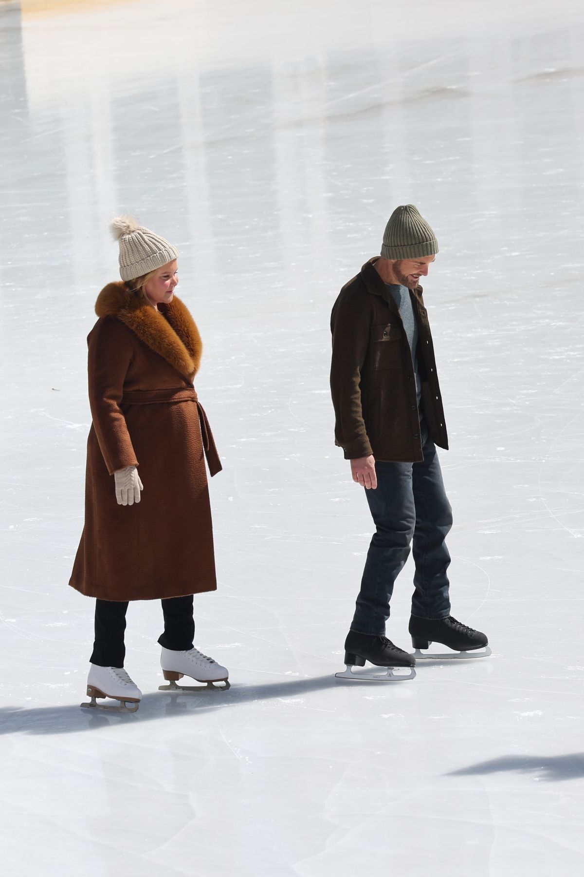 AMY SCHUMER Ice Skating at Wollman Rink on the Set of Kinda Pregnant in ...