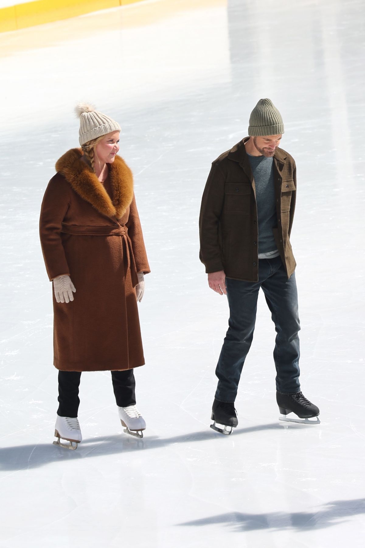 AMY SCHUMER Ice Skating at Wollman Rink on the Set of Kinda Pregnant in ...