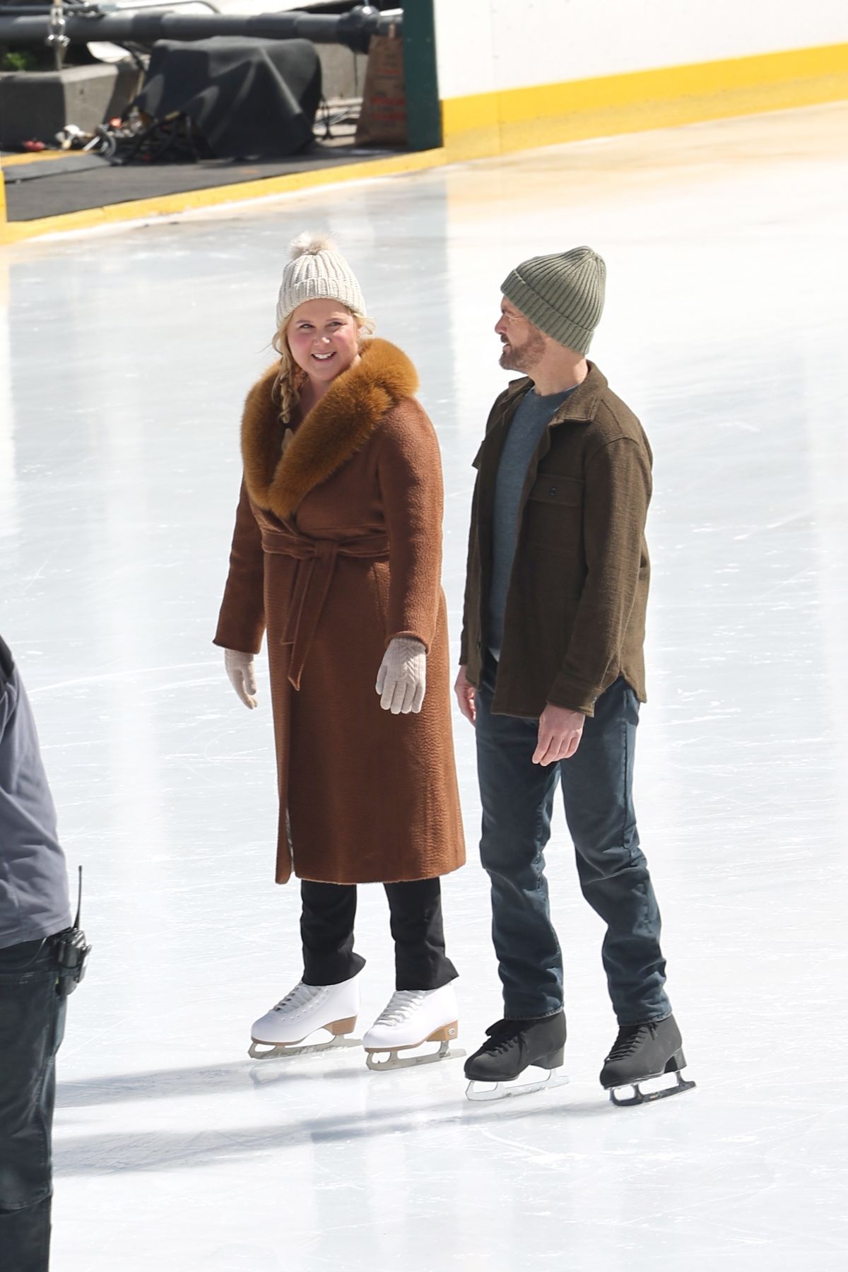 AMY SCHUMER Ice Skating at Wollman Rink on the Set of Kinda Pregnant in ...