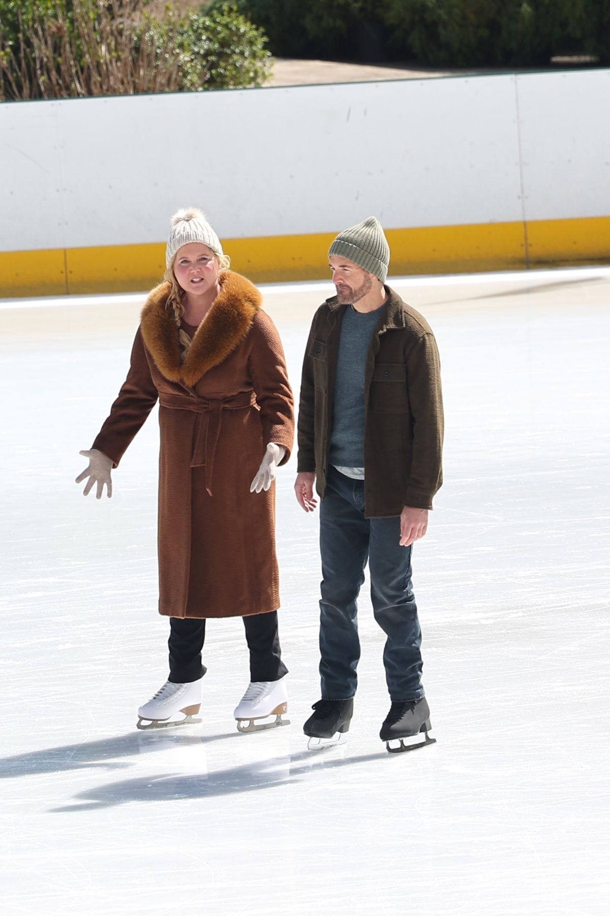 AMY SCHUMER Ice Skating at Wollman Rink on the Set of Kinda Pregnant in ...