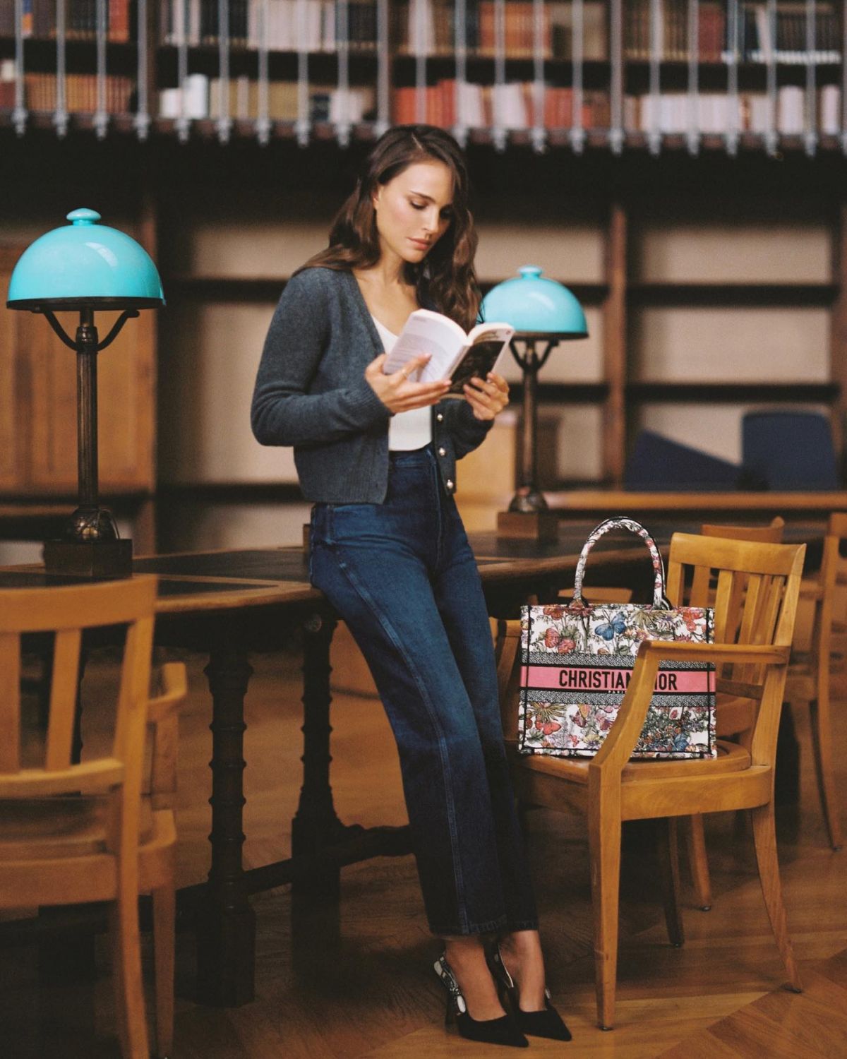 NATALIE PORTMAN – Dior Book Tote Club at French National Library in ...