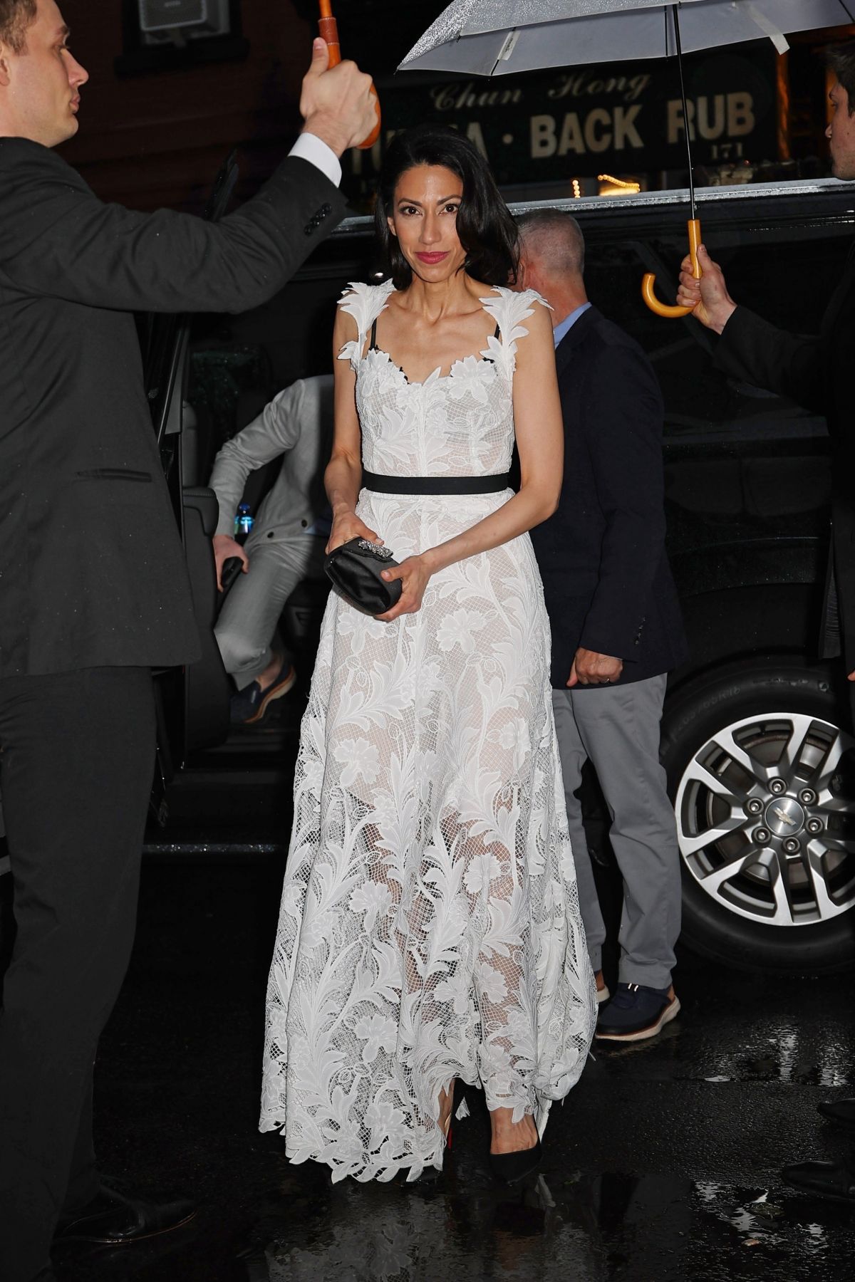 HUMA ABEDIN Arrives at Anna Wintour’s Pre-Met Dinner in New York 05/05 ...