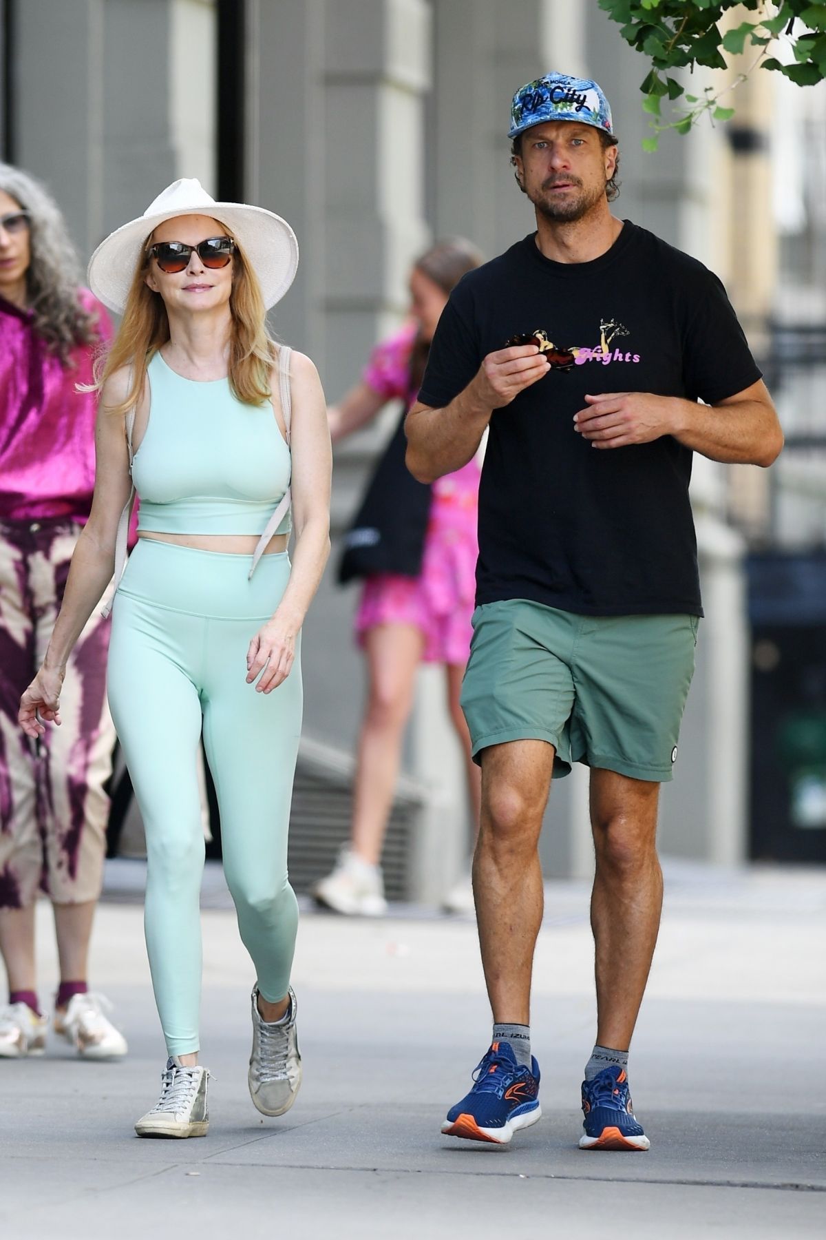 HEATHER GRAHAM and John de Neufville Out for Lunch at il Buco in New ...