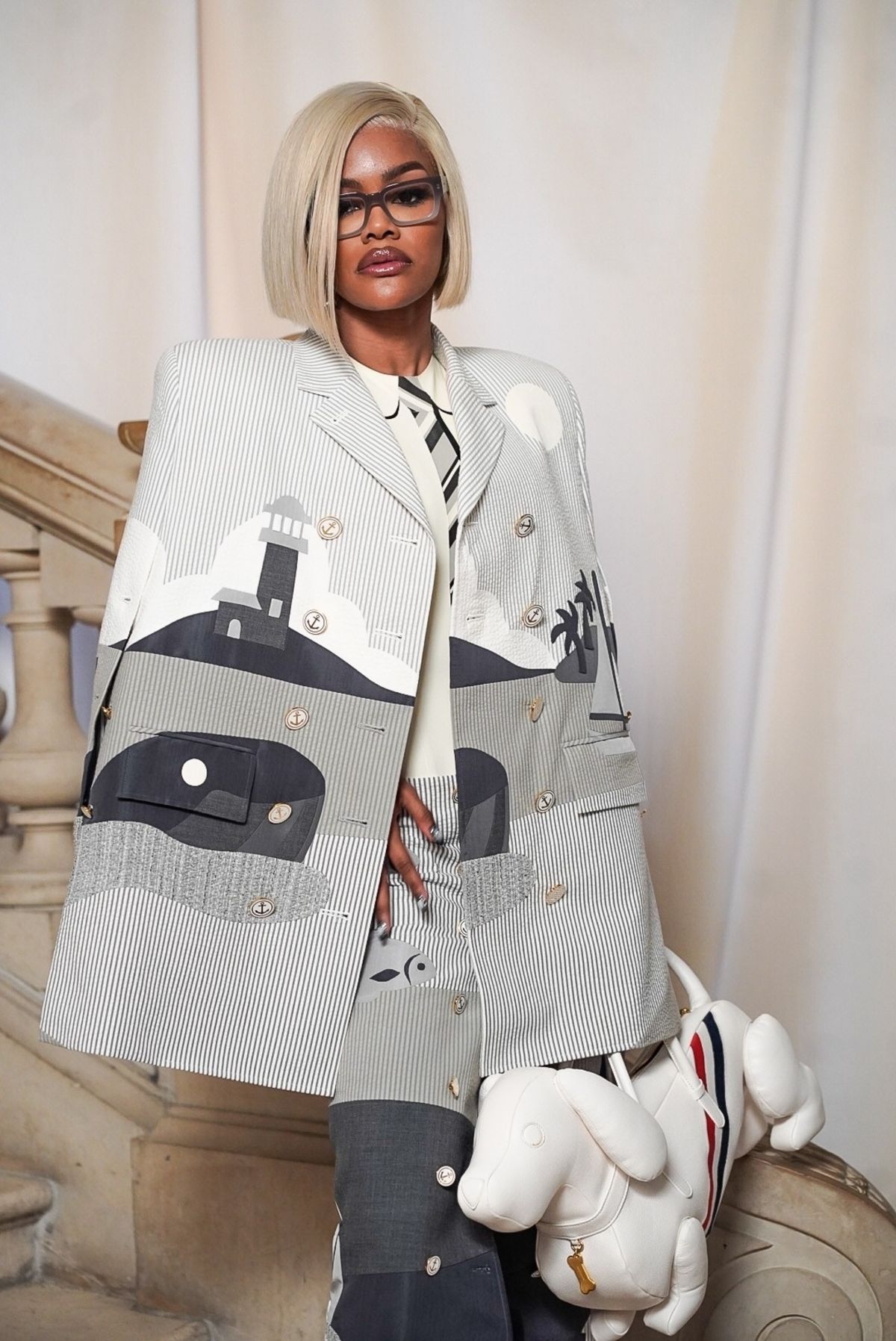 TEYANA TAYLOR Arrives at Thom Browne Haute Couture Fall/Winter 2024 ...