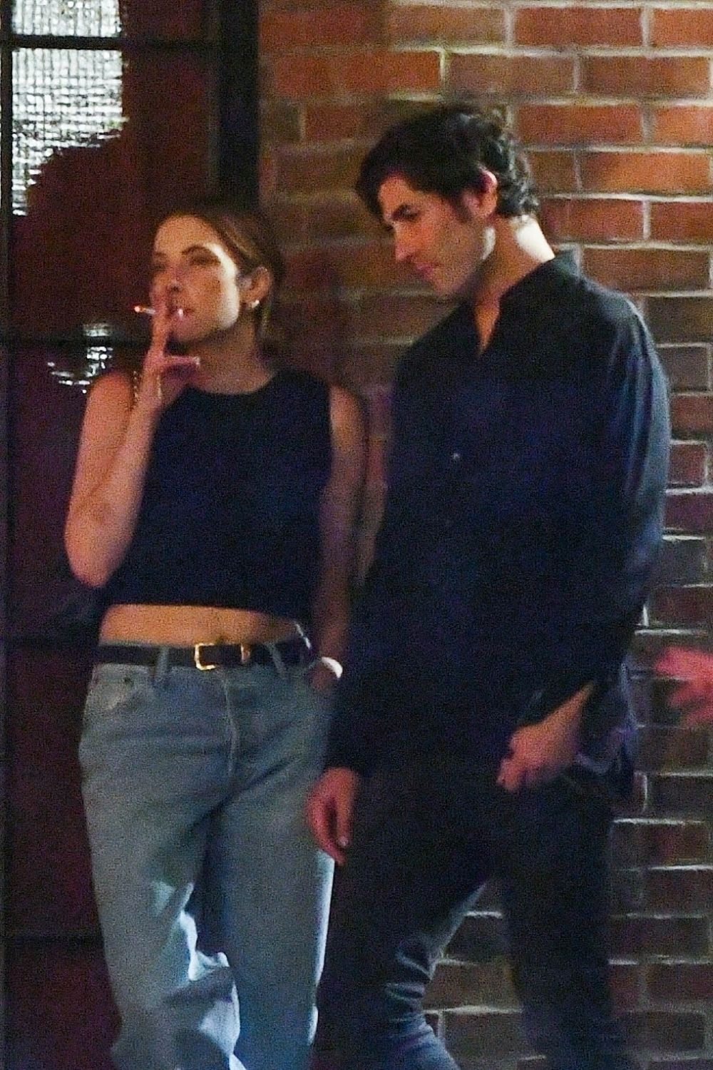 ASHLEY BENSON and Brandon Davis Enjoys a Cigarette Night Out in New ...