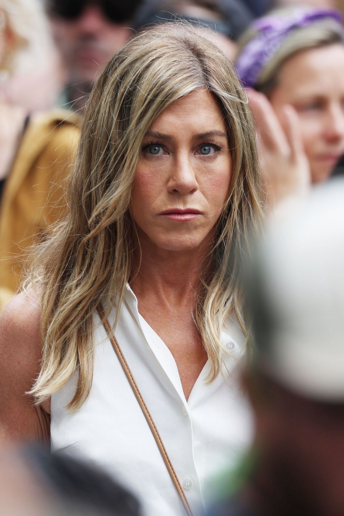 JENNIFER ANISTON Filming a Protest Scene for The Morning Show in ...