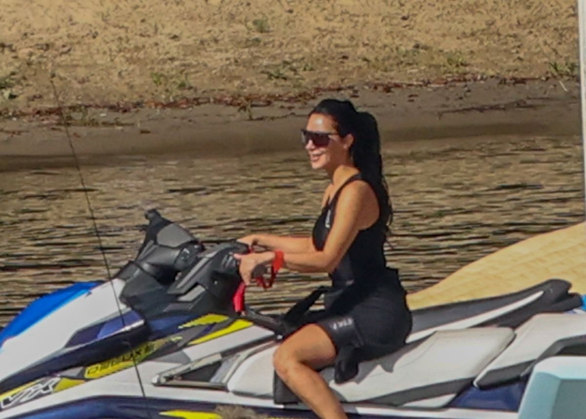 KIM and KHLOE KARDASHIAN at a Jet Ski Ride at Lake Coeur d’Alene in ...