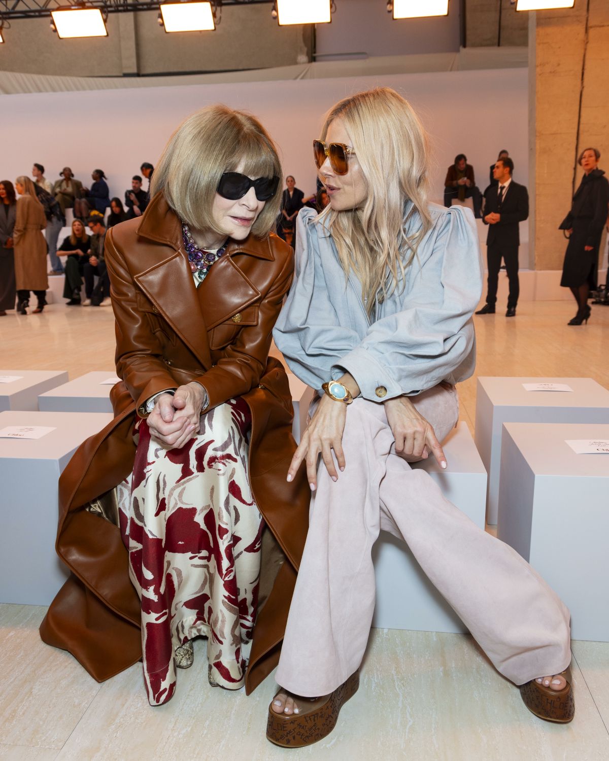 ANNA WINTOUR and SIENNA MILLER at Chloe Spring/Summer 2025 Runway Show ...