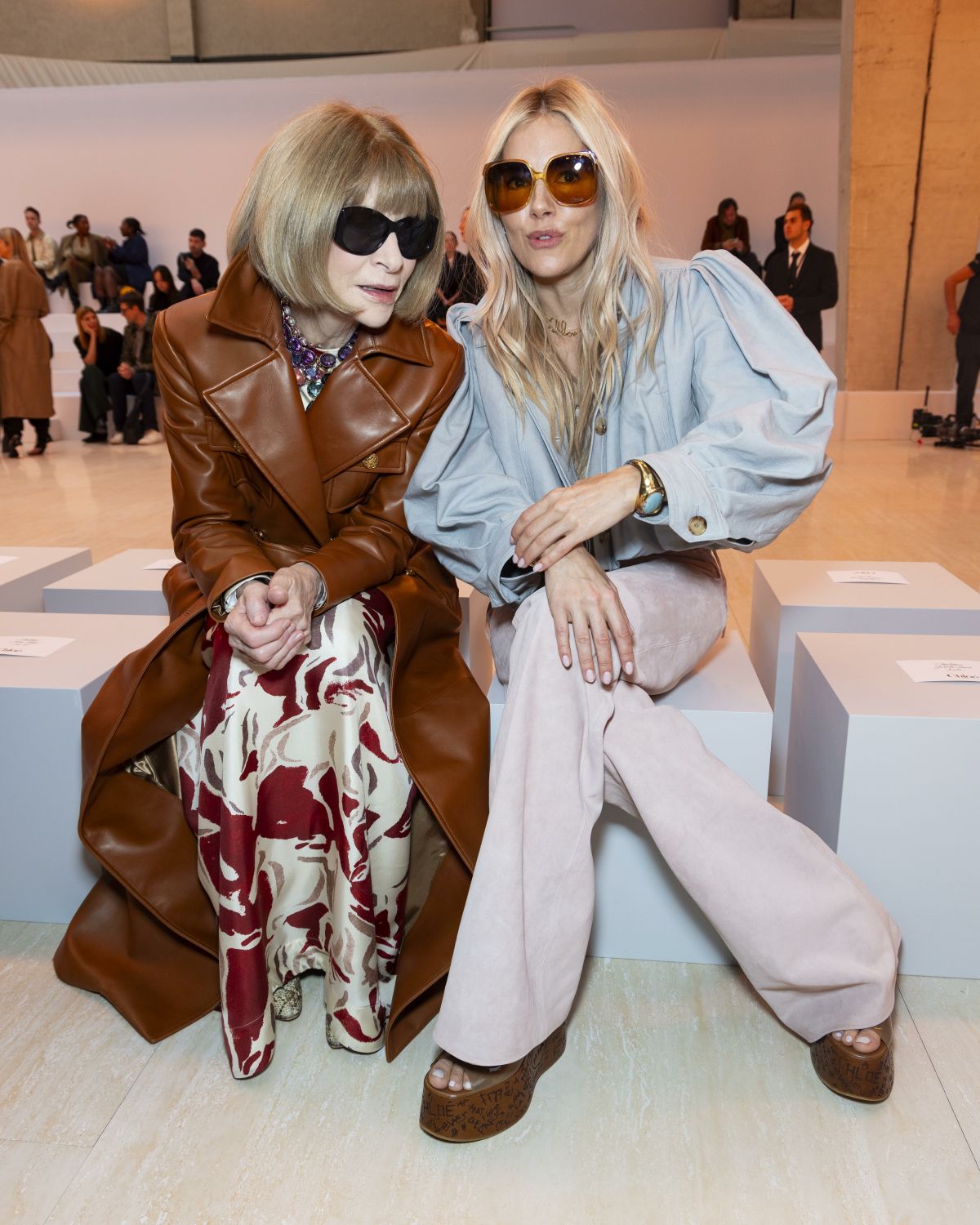 ANNA WINTOUR and SIENNA MILLER at Chloe Spring/Summer 2025 Runway Show ...