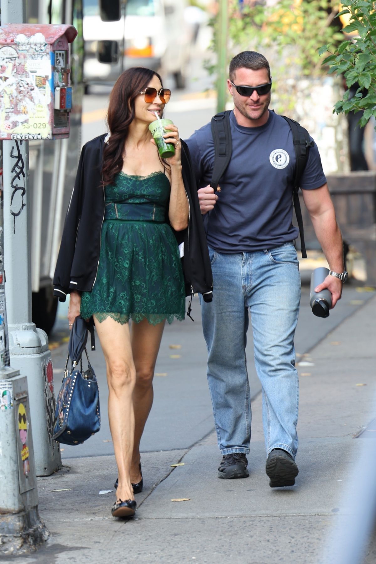 FAMKE JANSSEN and Ryan Faucett Out for a Smoothie in West Village 09/16 ...