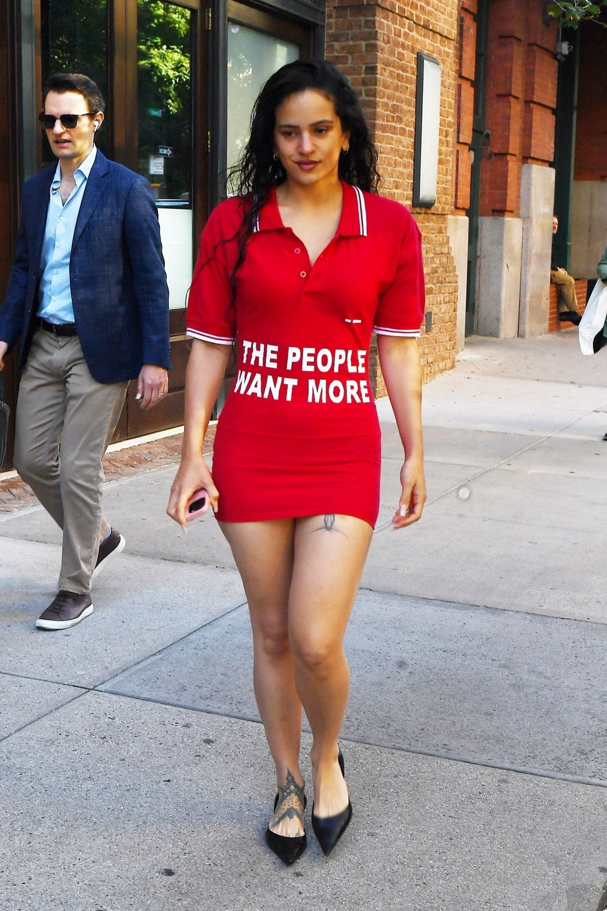 ROSALIA in a Red Short Dress Reading: The People Want More Out in New ...
