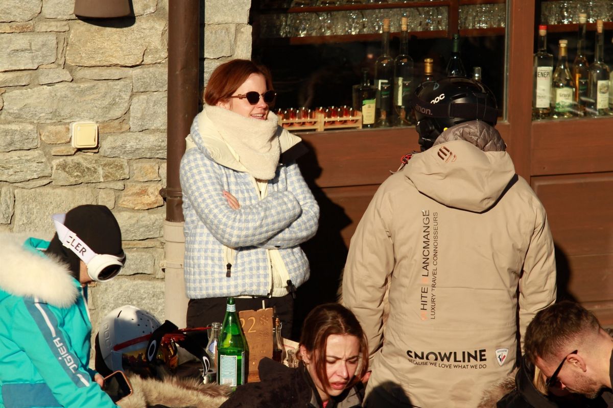 EMMA WATSON Out Skiing with Friends on a Christmas Holiday in ...