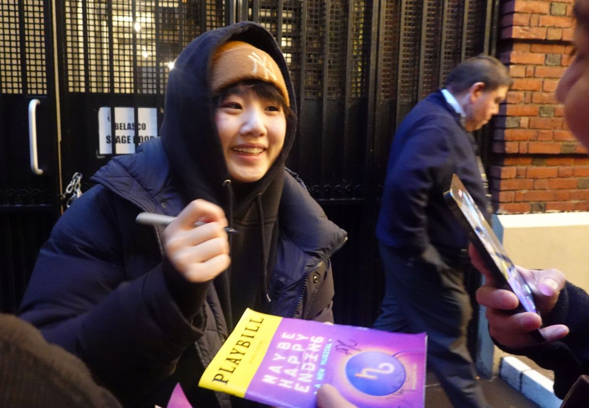 HELEN J SHEN Stops for Fans at Times Square in New York 12/28/2024 ...