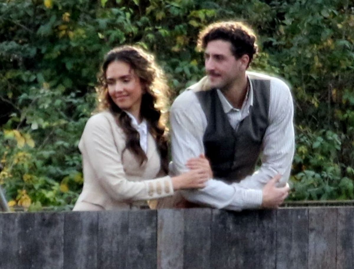 JESSICA ALBA and Michele Morrone on the Set of Maserati: the Brothers ...