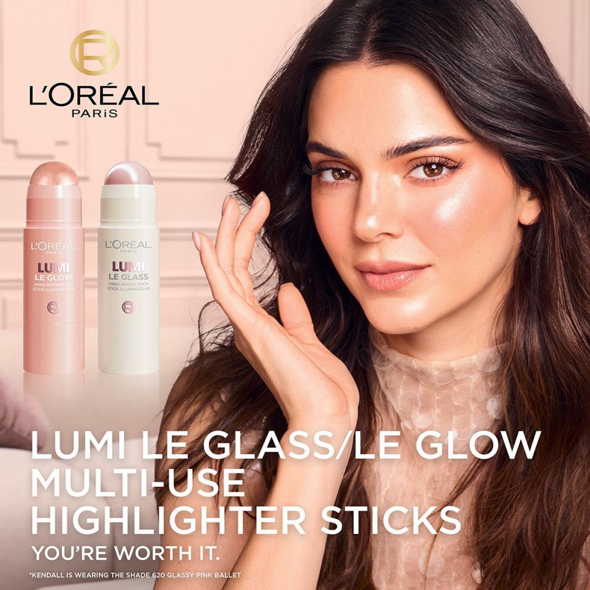 KENDALL JENNER for L’Oreal Paris Lumi Le Glass Campaign 2025 – HawtCelebs