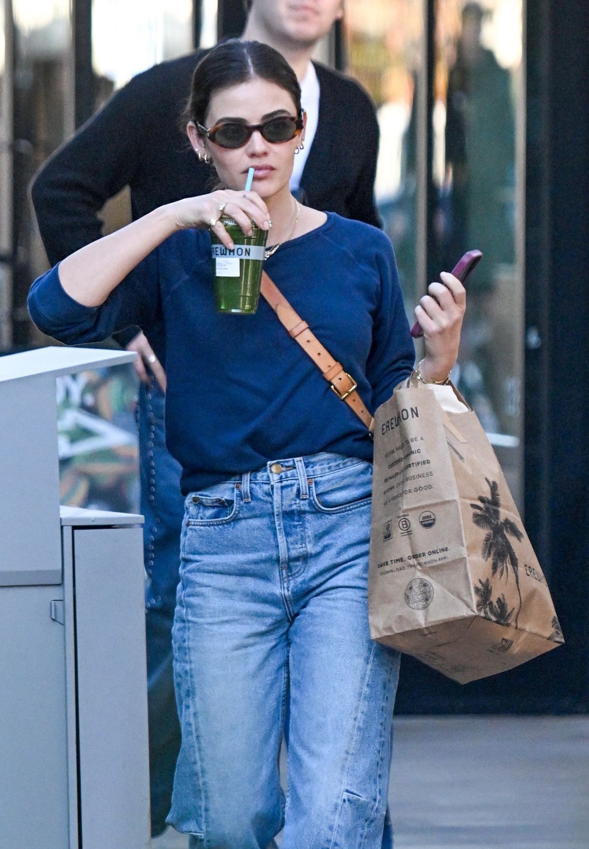 LUCY HALE Stops by Erewhon Market to Stock up on Groceries and a Green ...