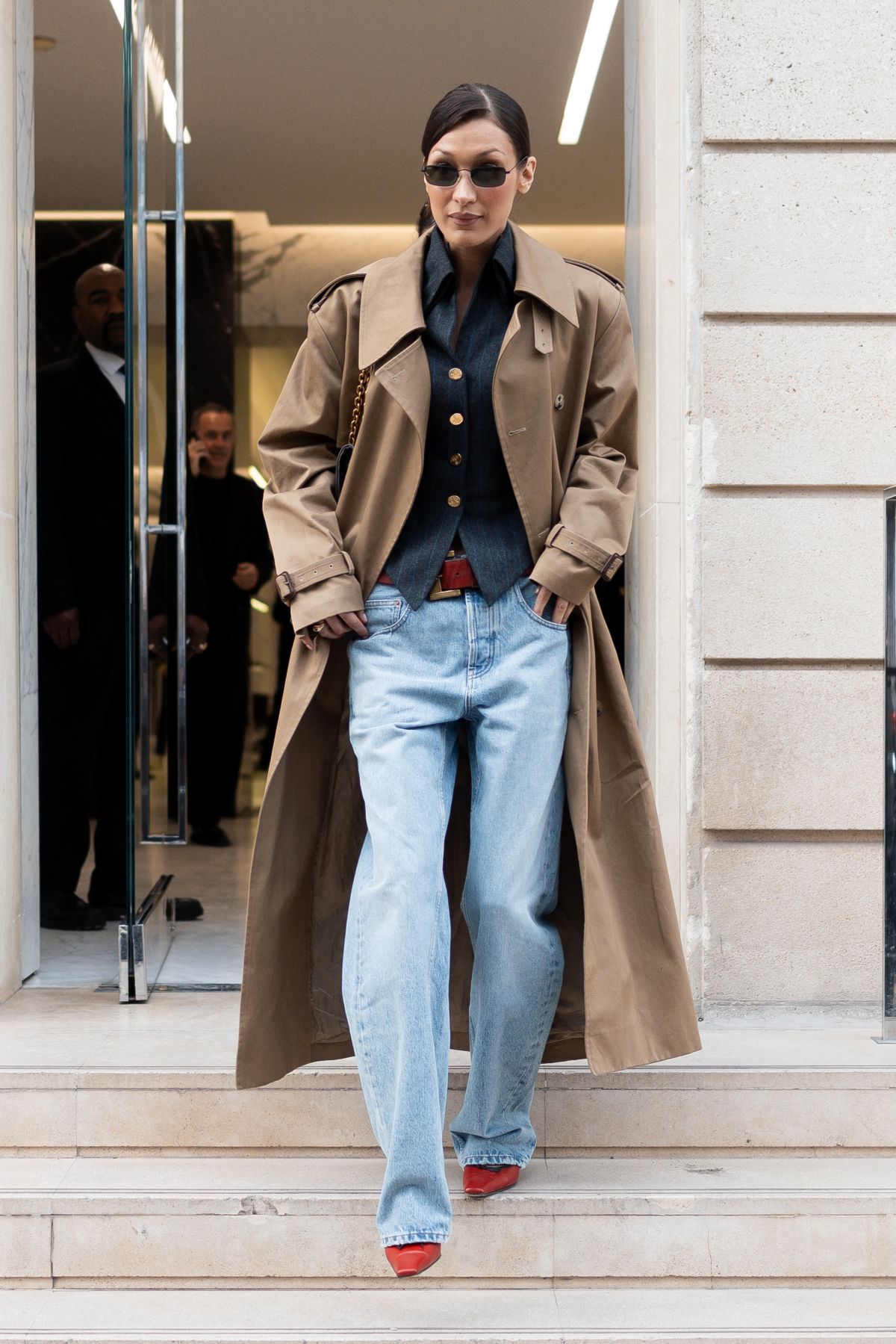 BELLA HADID Visits Nuovo and Saint Laurent Boutiques in Paris 03/10 ...