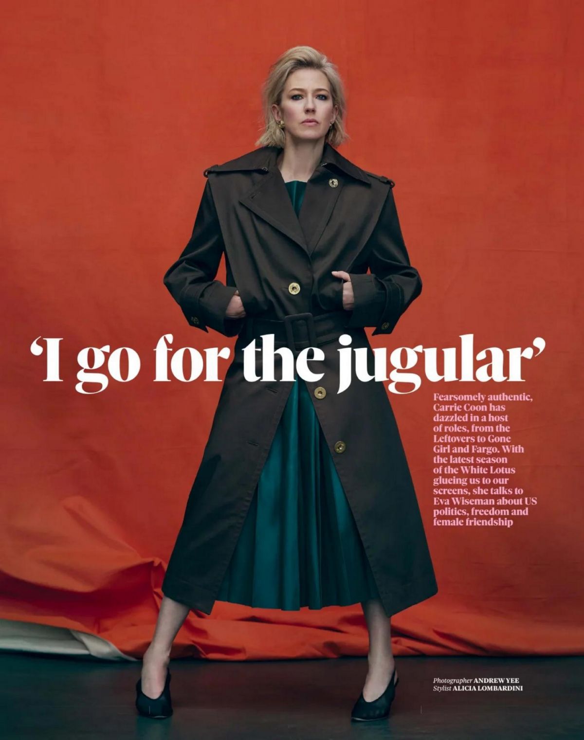 CARRIE COON in The Observer Magazine, March 2025 – HawtCelebs