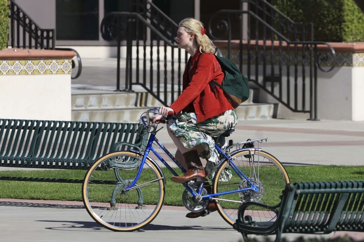 ELLE FANNING on the Set of Margo’s Got Money Troubles at Fullerton ...