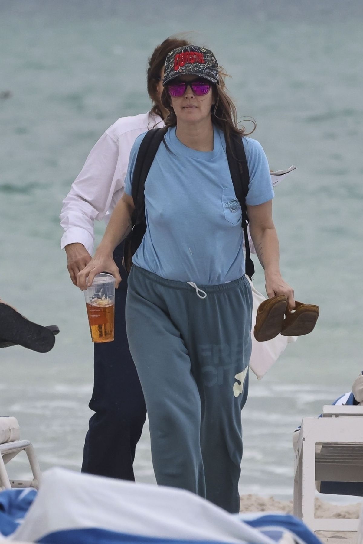 DREW BARRYMORE Enjoys Beach Day after MSC Cruises Campaign 04/10/2025 ...