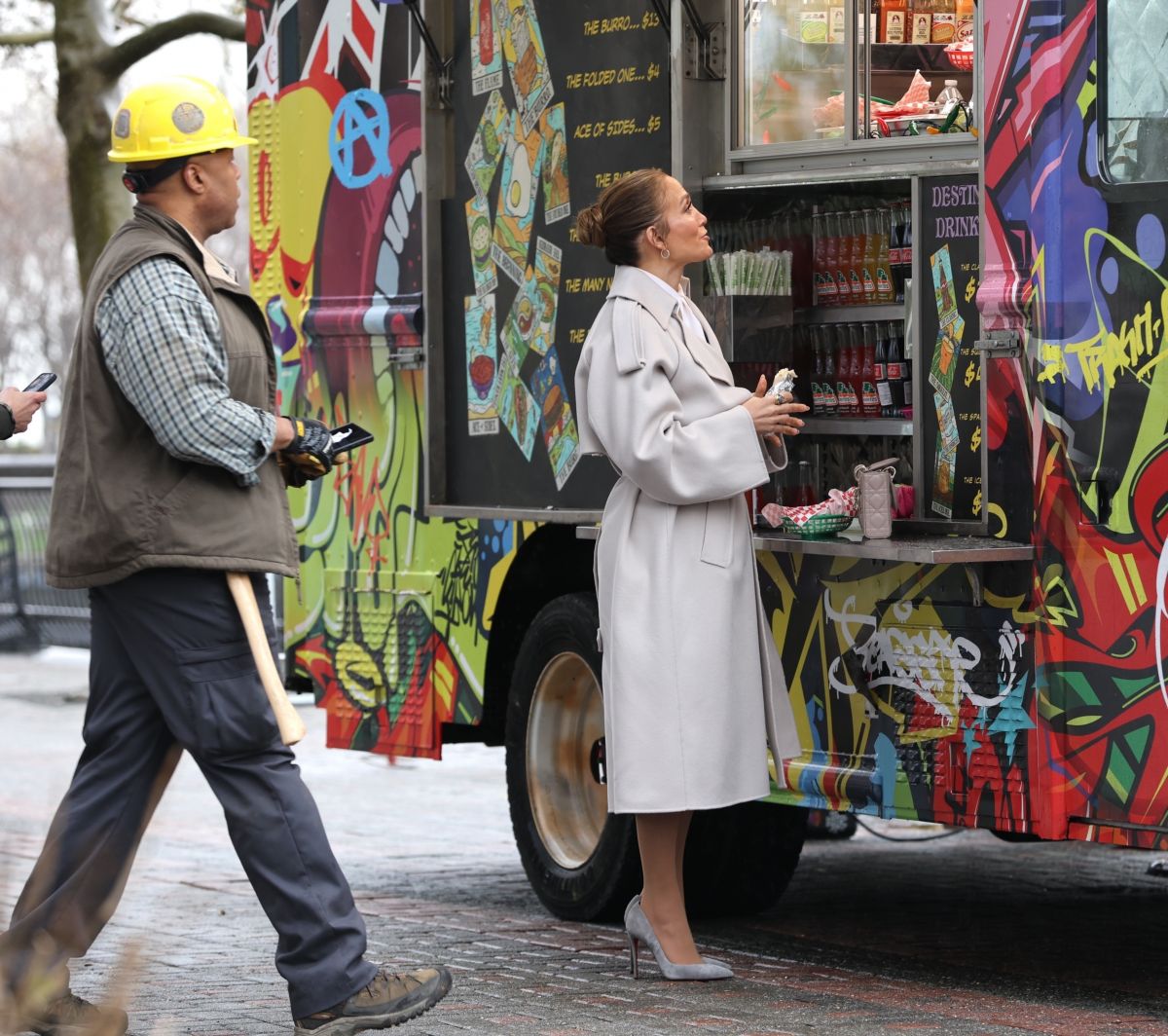 JENNIFER LOPEZ Films Scenes for Office Romance with Bradley Whitford ...