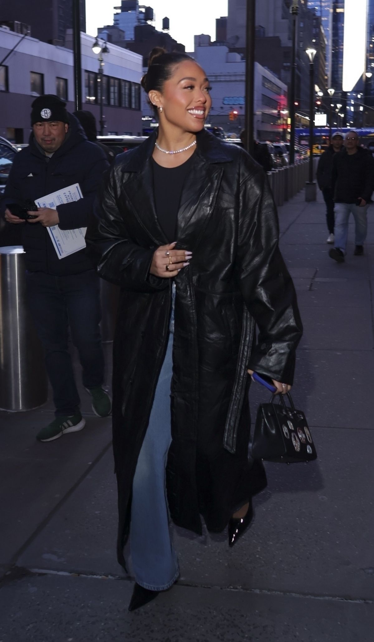 JORDYN WOODS Arrives for Knicks Game at Madison Square Garden in New ...